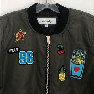 Sebby | Jackets & Coats | Sebby Patch Embellished Bomber Jacket | Poshmark